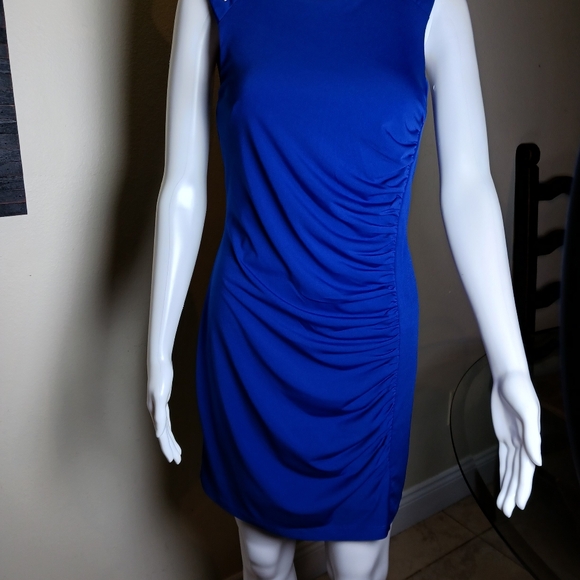 Papaya | Dresses | Papaya Royal Blue Ruched Mini Dress | Poshmark